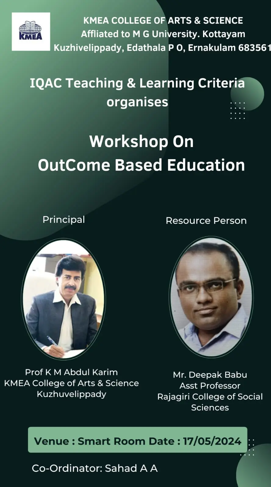 Workshop on Outcome Based Education