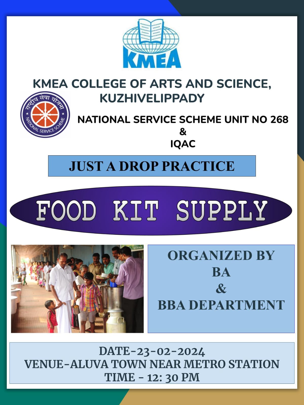 Just a Drop by NSS on 23-02-2024 - KMEA College of Arts and Science