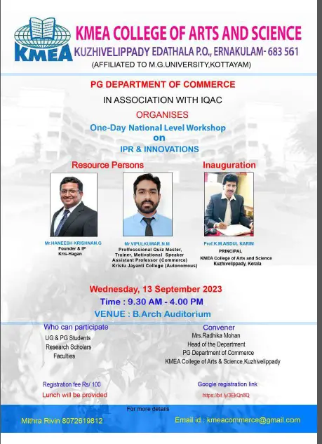 National Seminar on 13-09-2023 - KMEA College of Arts and Science