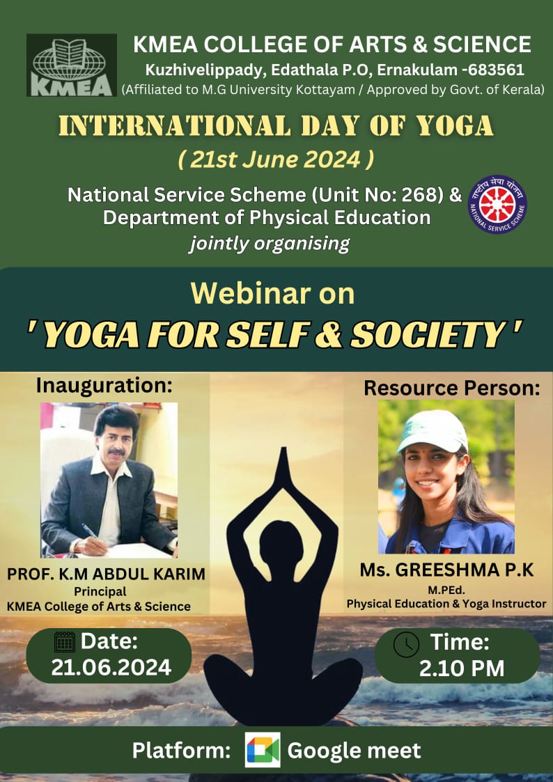 International Yoga Day - 23-06-2024 - KMEA College of Arts and Science