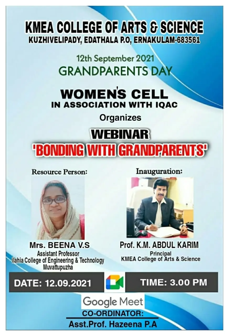 Women's Cell and IQAC organized Webinar Bonding with Grandparents on 12 ...